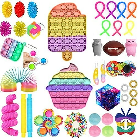 ICHUDAN Fidget Packs Anti-Anxiety Tools, TIK Tok Pop Bubble Cheap Sensory Fidget Pack Stress ...