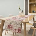 Watercolor Flower Table Runner,Pink Sweet Floral Pattern Kitchen Table ...