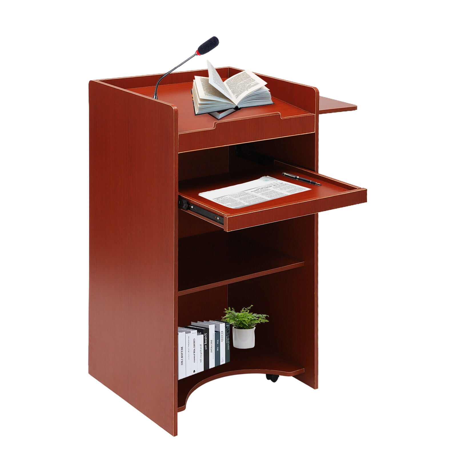 Executive Presentation Lectern Podium Stand Table with Cabinet and ...
