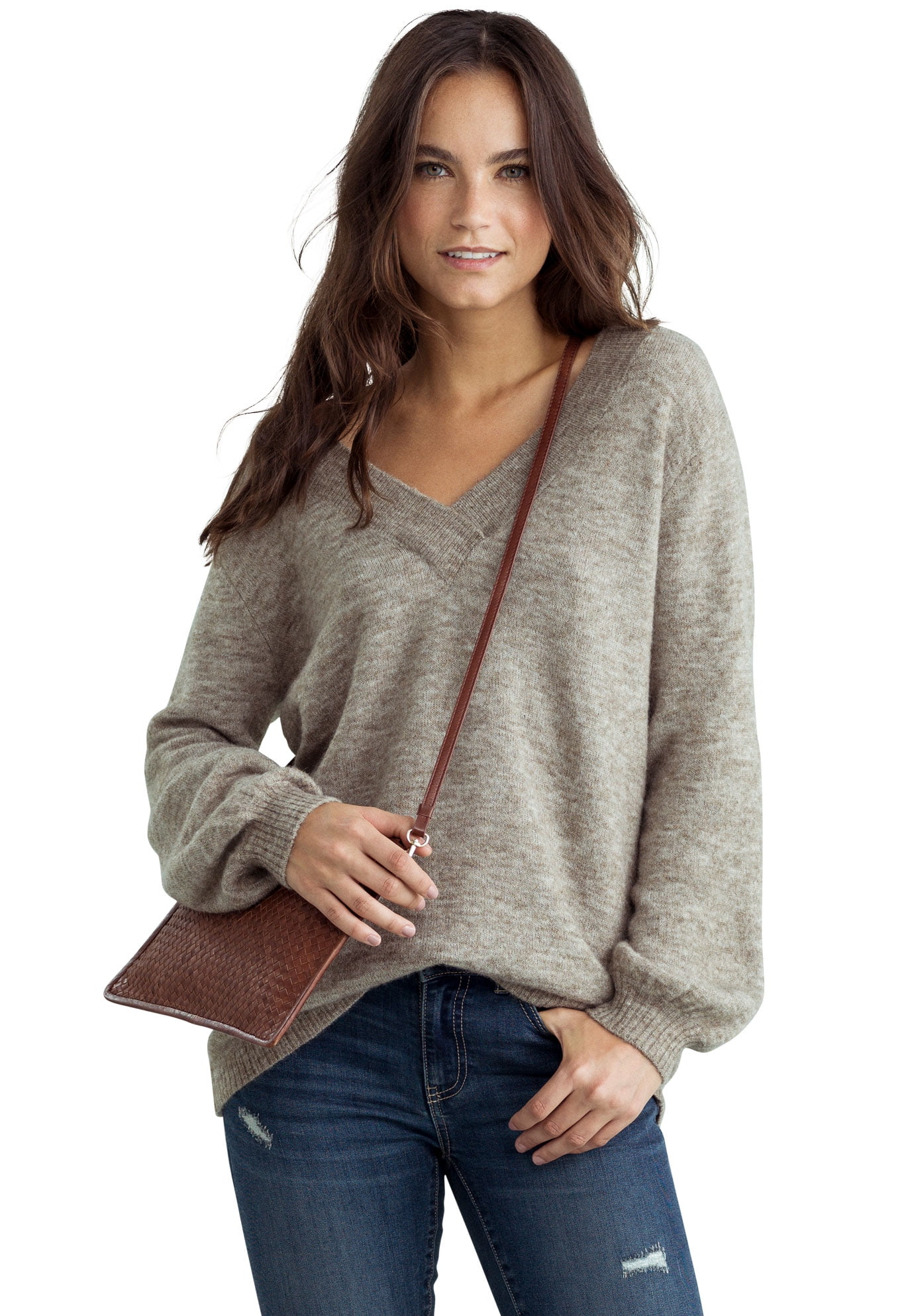 Ellos Women's Crossover V-Neck Pullover Pullover - Walmart.com
