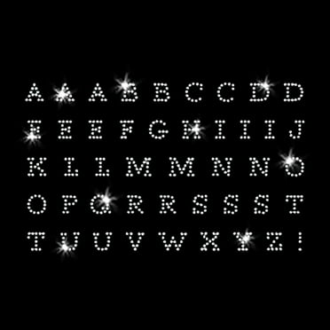 Monogram Alphabet Letters Iron-on Clear Rhinestone Transfer by JCS ...