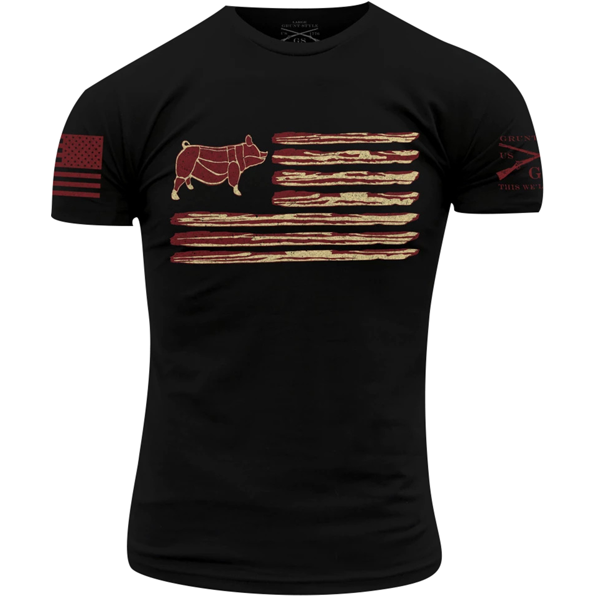 Grunt Style Bacon Flag T-Shirt - Large - Black - Walmart.com
