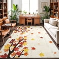 Area Rug 4x6ft, Thanksgiving Fall Maple Leaves Washable Rugs for Living ...