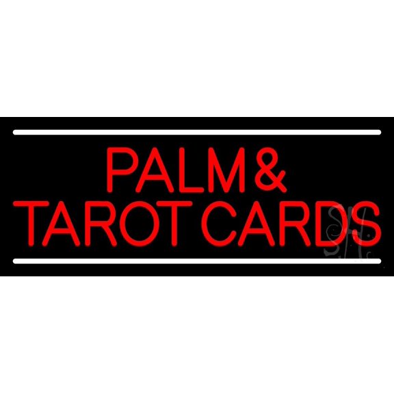 Red Psychic White Line LED Neon Sign 13" Tall x 32" Wide - inches Black ...