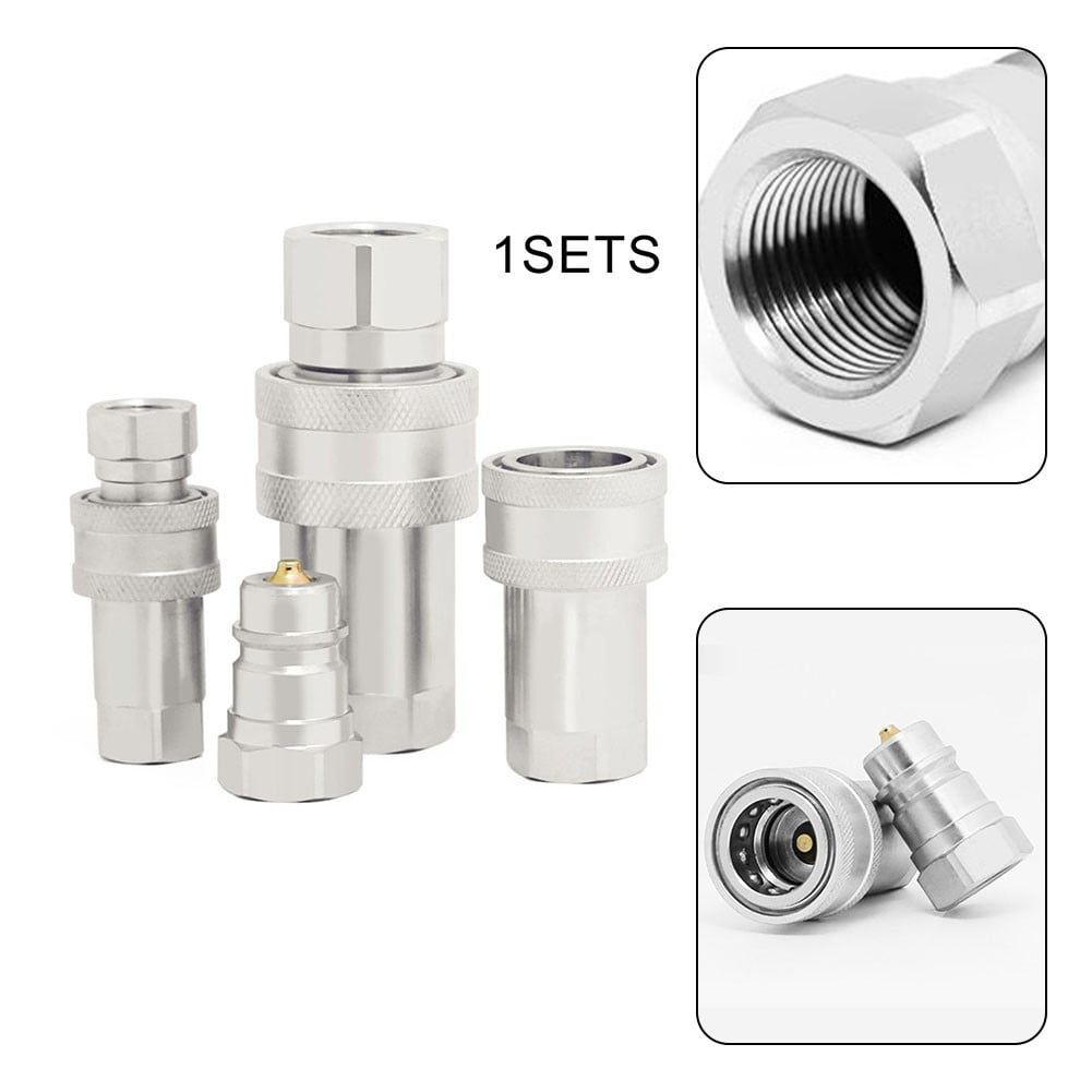Quick Release Fitting NPT ISO A Hydraulic Coupling Connector 1/4" 3/8 ...