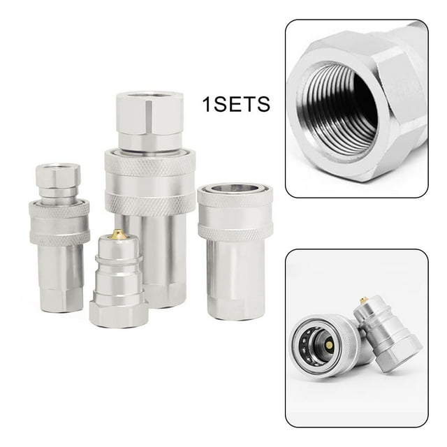 Quick Release Fitting NPT ISO A Hydraulic Coupling Connector 1/4" 3/8 ...