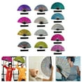 NEXAVKPR Bright Reflective Colorful Folding Handheld Fan Line Dance ...