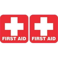 5inx5in Red First Aid Sticker Vinyl Medical Emergency Sign Decal ...