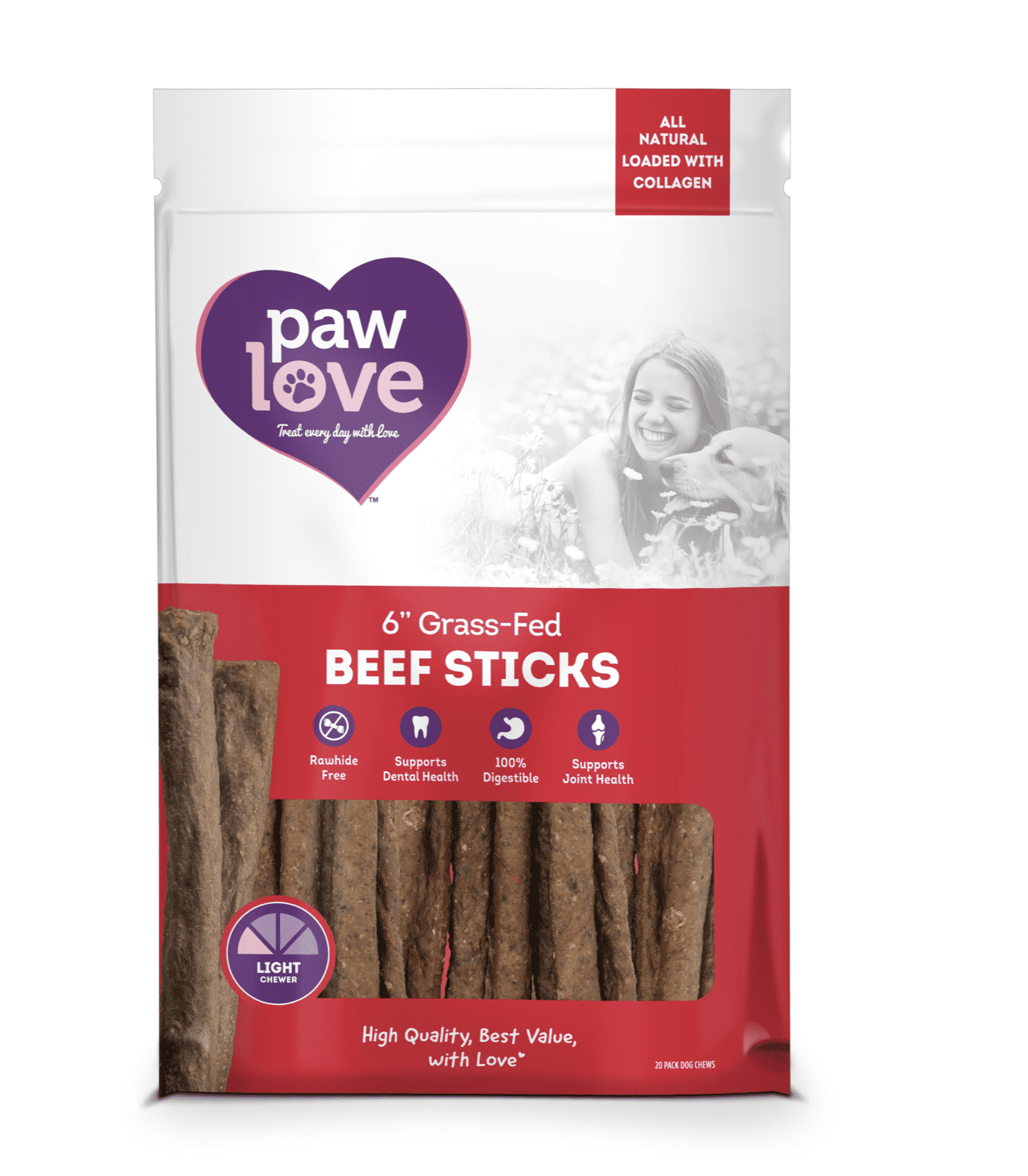 Paw Love Beef Stick, (22-Pack) - Walmart.com