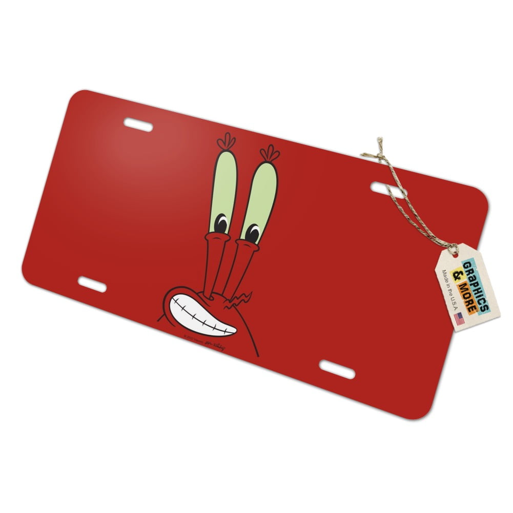 SpongeBob Mr. Krabs Face Novelty Metal Vanity Tag License Plate ...