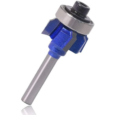 1/4 inch Round Shank Round Trim Router Bit, 4 Tooth Round Form Trimmer ...