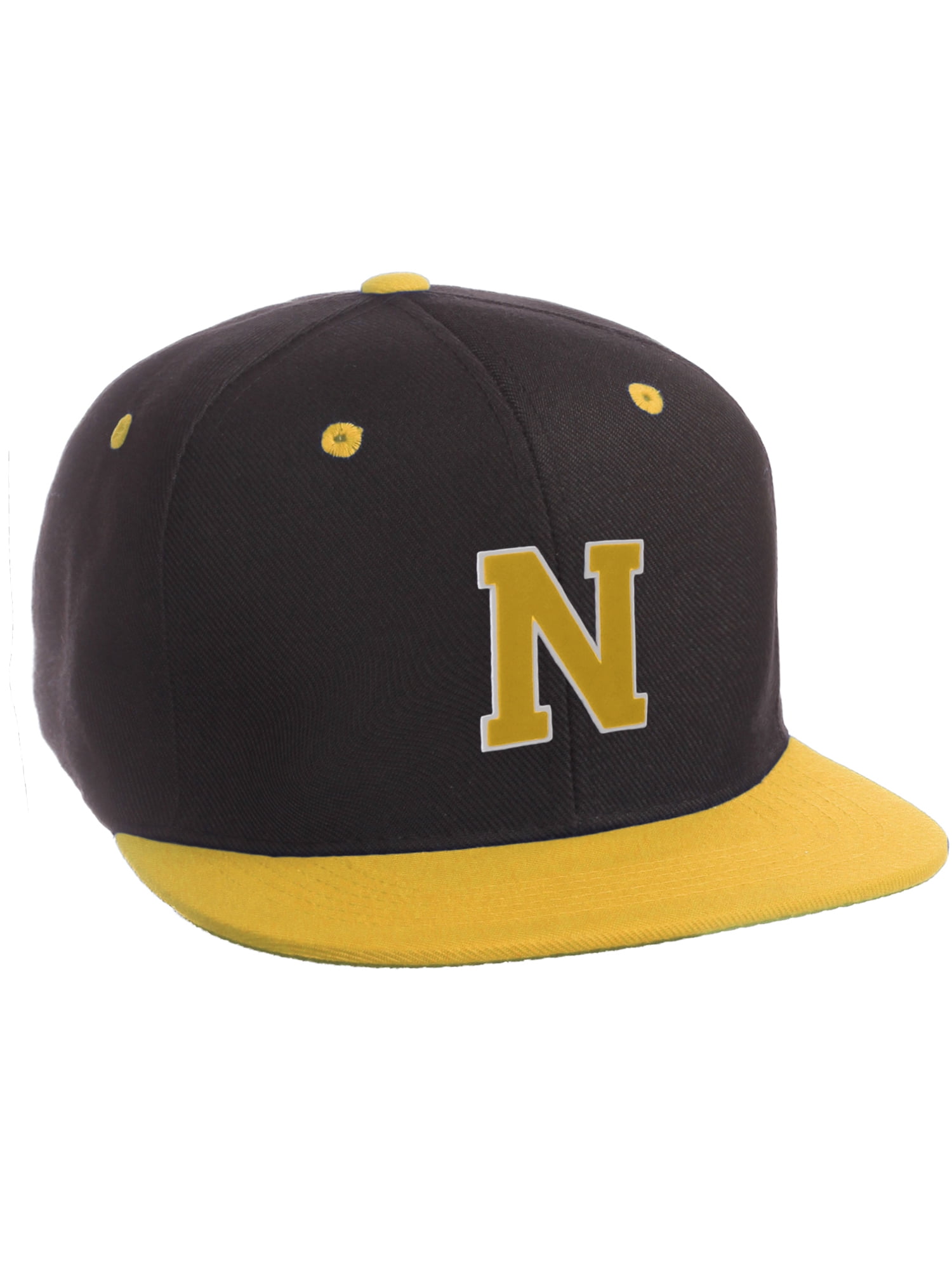 Classic Snapback Hat Custom A to Z Initial Letters, Black Gold Cap ...