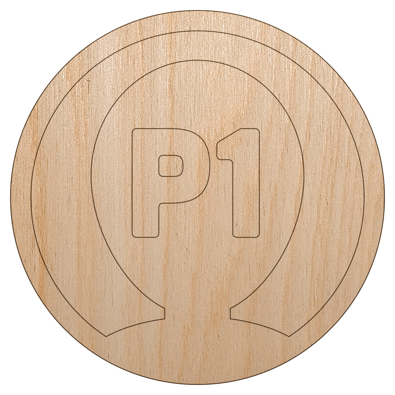 Player One Person Indicator Gaming Icon Wood Shape Unfinished Piece ...