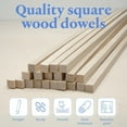Wood Square Dowel Rods 5/8 inch x 48 Pack of 25 Wooden Craft Sticks for ...