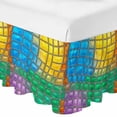 Abstract Glass Bed Skirt King Size 18 Inch Drop, Blue Yellow Purple ...