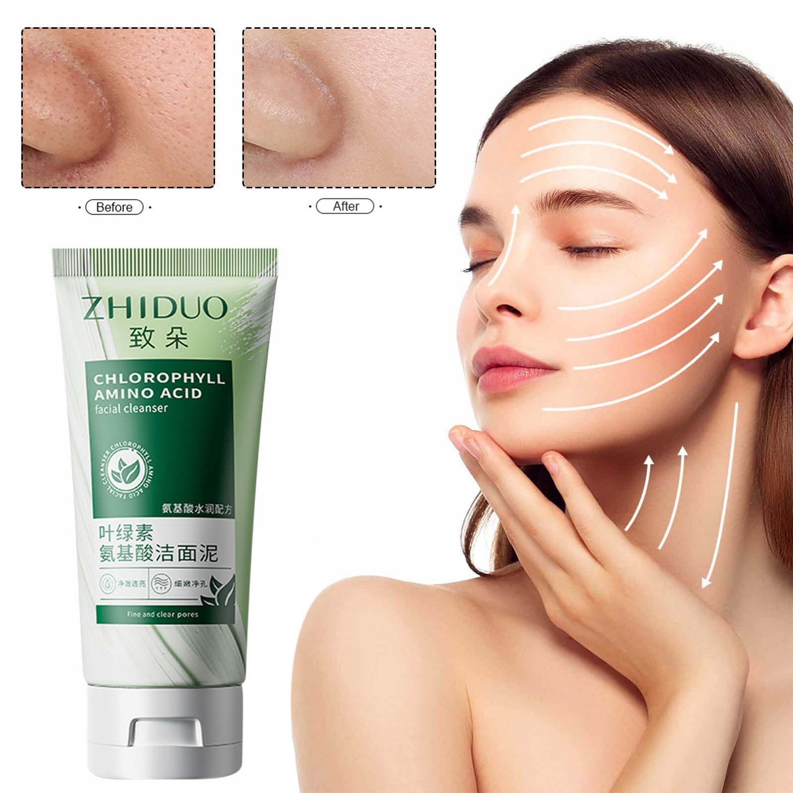 Fiudx Liquidación De Ahorros De Verano Limpiador Facial Delicado De Clorofila Con Agua Y Aceite ...