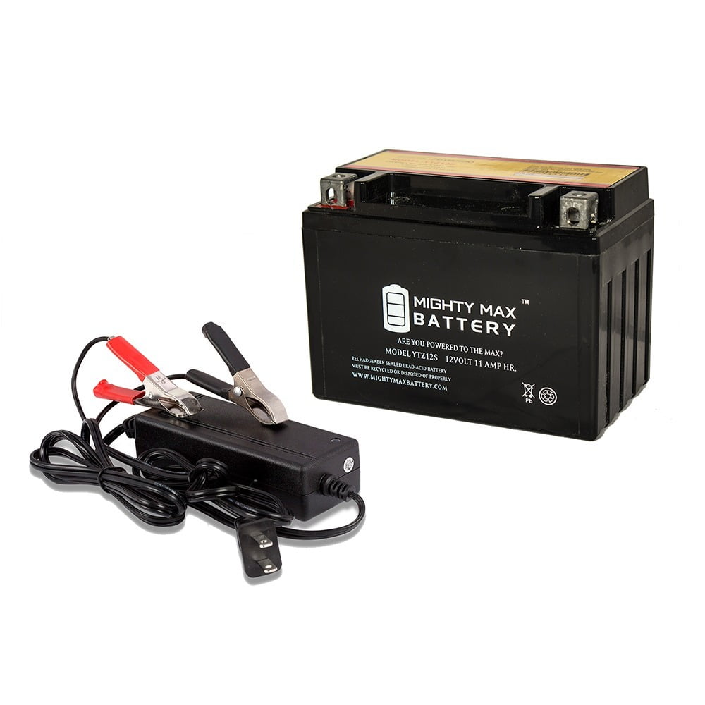 YTZ12S Battery Replaces Power-Sonic PTZ12S Powersport + 12V 2A Chargr ...