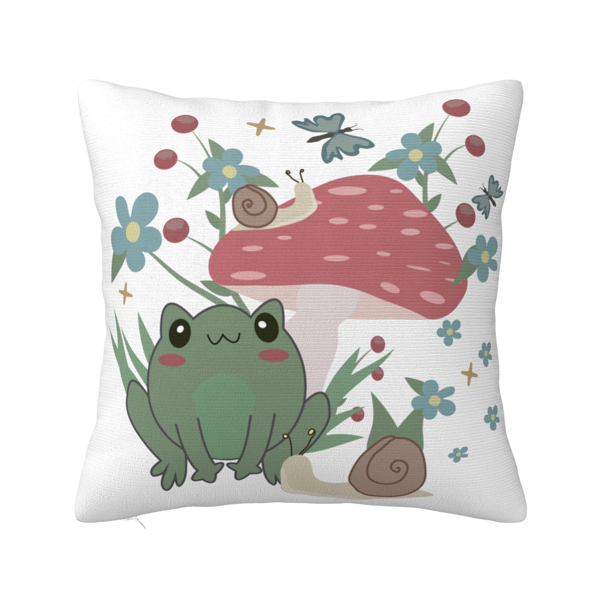 ZICANCN Decorative Throw Pillow Covers , Cartoon Frog Cottagecore ...