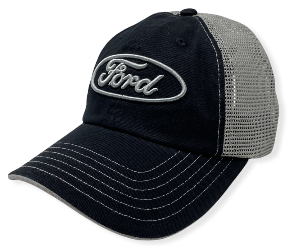 Ford Men's Official Licensed Embroidered Logo Vintage Wash Mesh Trucker ...