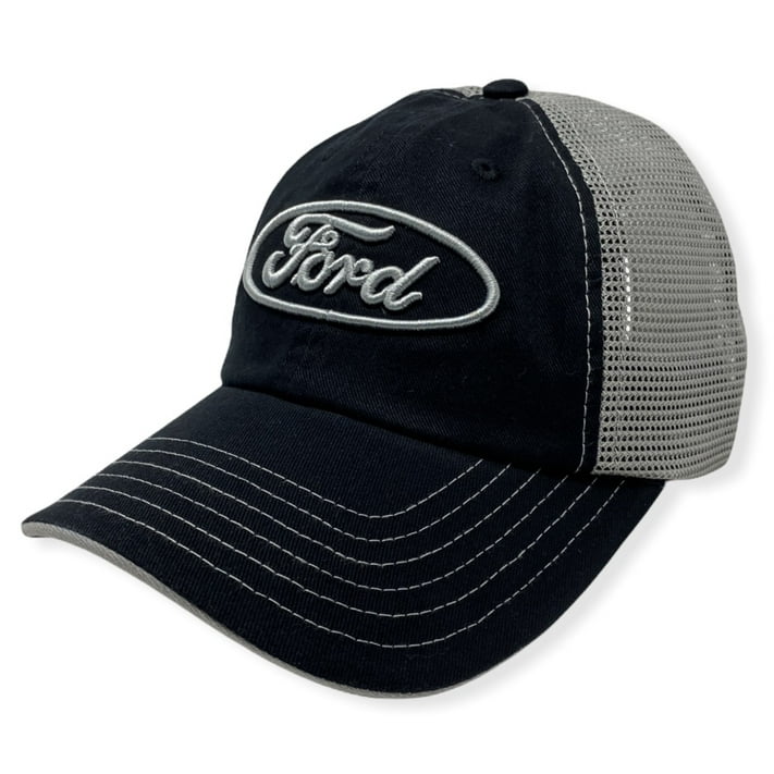 Ford Men's Official Licensed Embroidered Logo Vintage Wash Mesh Trucker ...