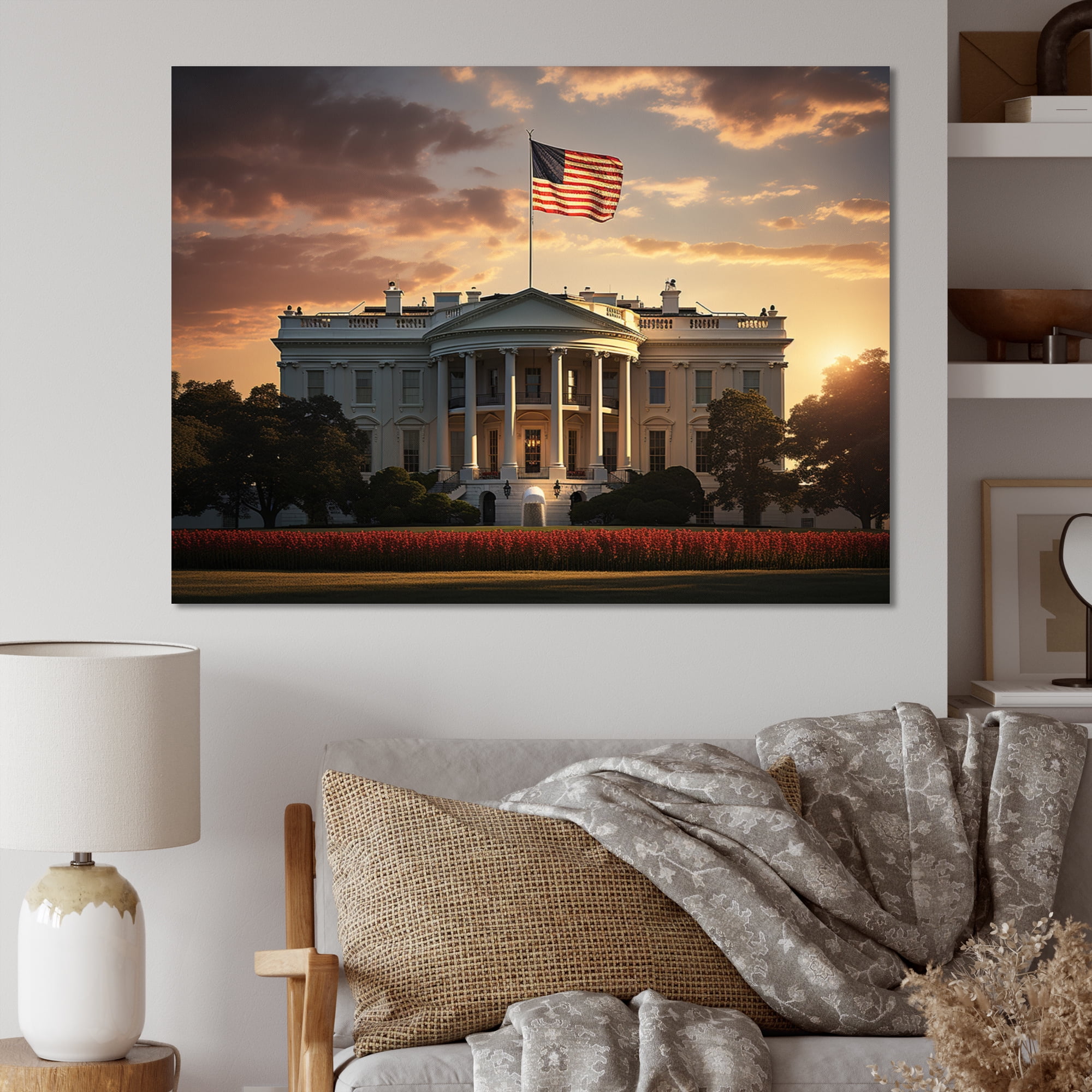Designart usa Oversized Wall art decor, Usa Wall Art, White House USA s ...