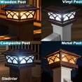 Solar Post Cap Lights Outdoor Glass 2 Modes 8 LEDs for 4x4 5x5 6x6 ...