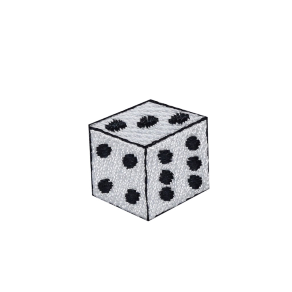 Single White Die/Dice - Iron on Applique/Embroidered Patch - Walmart.com