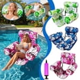 Inflatable Pool Float Chair with Headrest Armrests and Air Pump PVC ...
