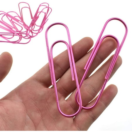 Paperclips 4 inch (100mm) Extra Large Paper Clips Sturdy Bright Pink ...