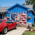 4th of July Garage Door Cover 7 x 8 ft Patriotic Boots Flowers Stars ...