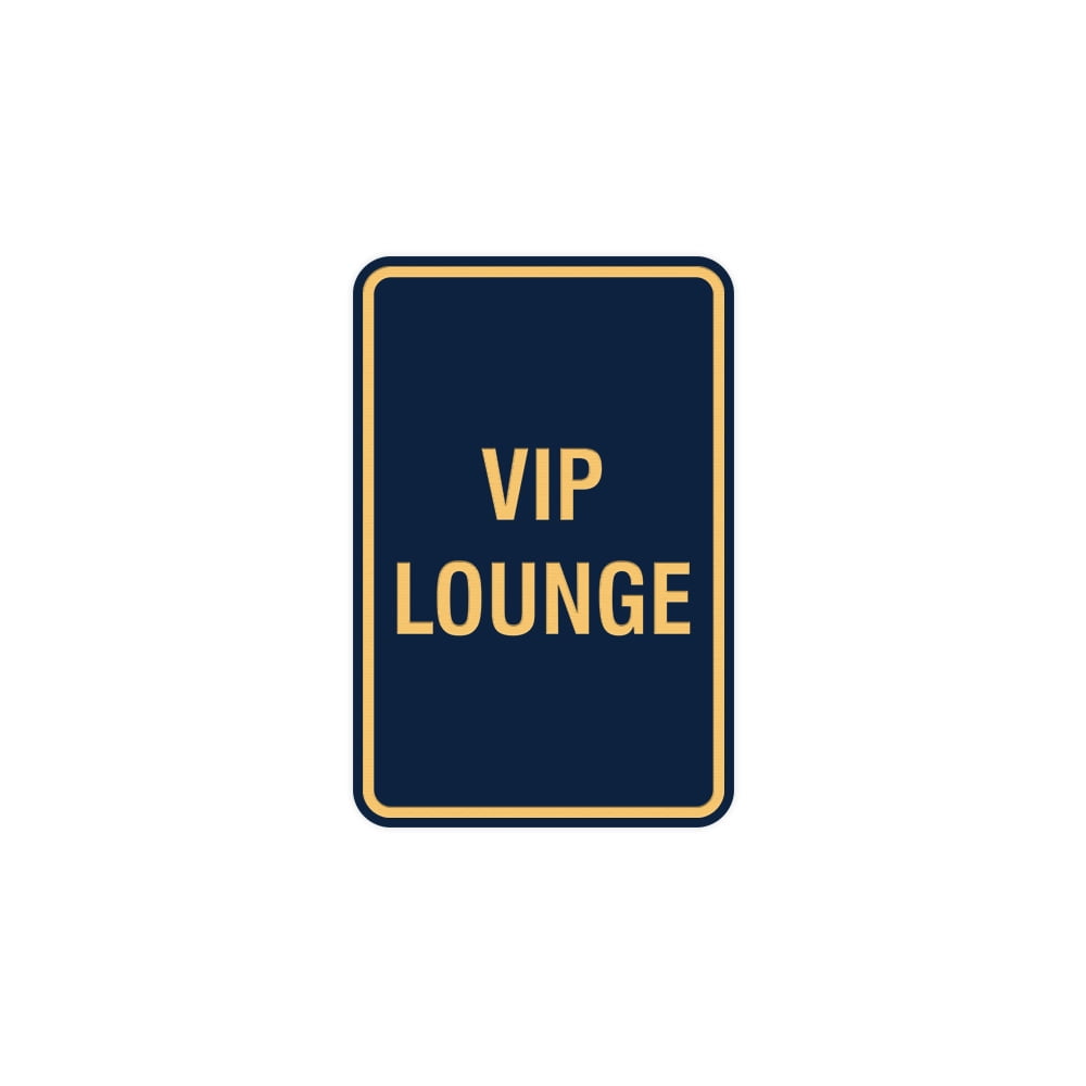 Portrait Round Vip Lounge Sign (Navy Blue/Gold) - Large 6" x 8 ...