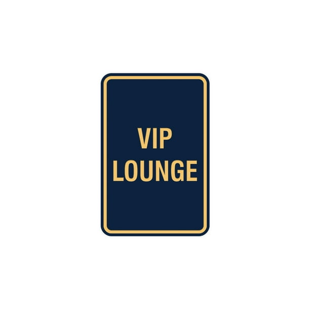 Portrait Round Vip Lounge Sign (Navy Blue/Gold) - Large 6" x 8 ...