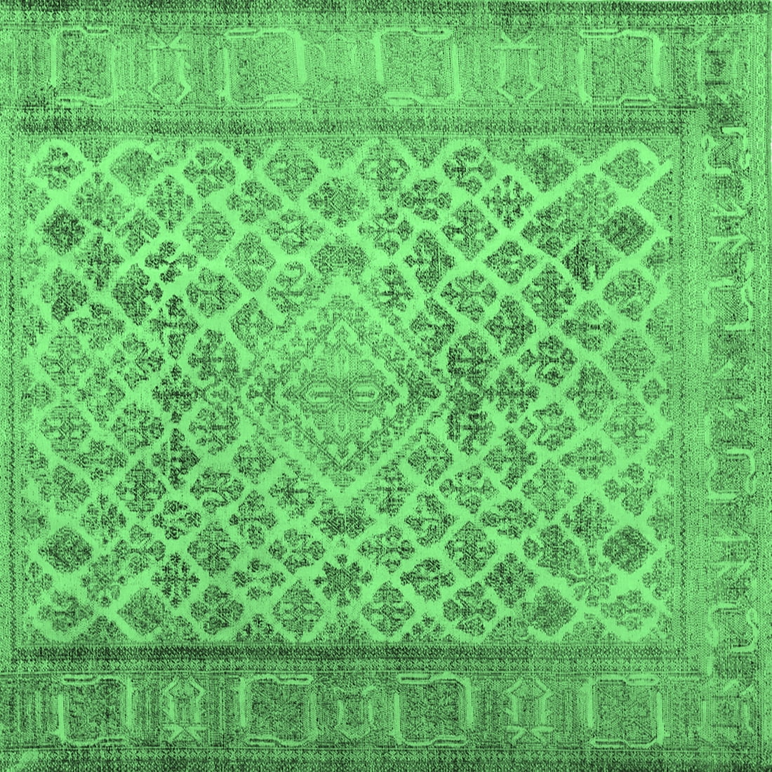 Ahgly Company Indoor Square Persian Emerald Green Bohemian Area Rugs, 6 ...