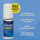 HealthWise 4% Lidocaine Roll-On | OTC Strength | Pain Relief Liquid | 2 ...
