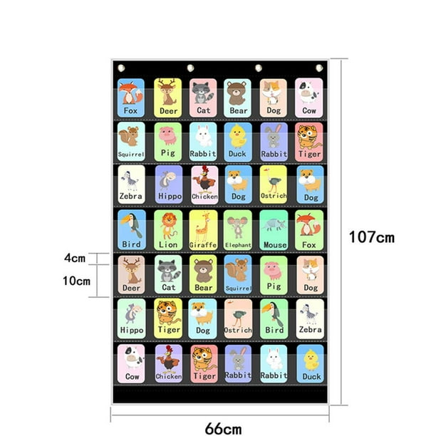 Baohd 42 grids Pocket Chart Word Chart Wall Pocket Chart Wall ...