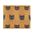 Black Cat Pattern Orange Door Curtain Sheer Privacy Light Filtering ...