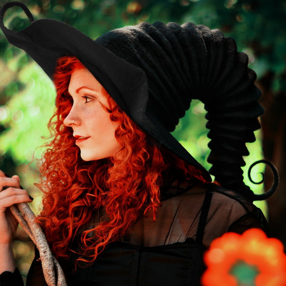 Buy Everso Halloween Witch Hat Witch Hats Ruched Hat Women Girl Costume ...