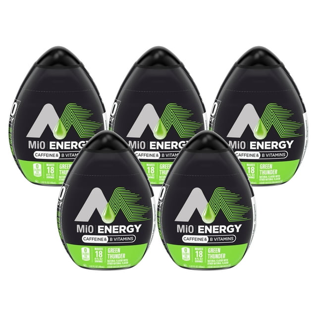 MiO Energy Green Thunder Liquid Water Enhancer, Caffeinated, 1.62 fl oz ...