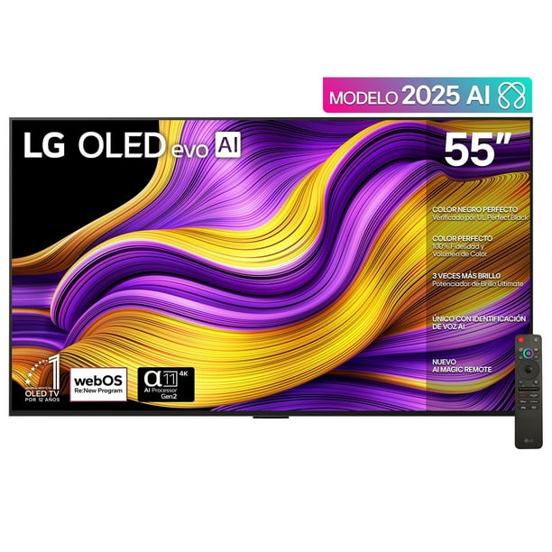 LG Pantalla 55 Pulgadas OLED EVO AI G5 4K Smart TV 2025 multicolor | Bodega Aurrera en línea