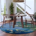 Abstract Art Round Rug 8ft Washable Circle Rugs Non Slip Farmhouse ...
