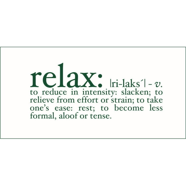 Relax Definition Vinyl Decal - Small - Hunter Green - Walmart.com