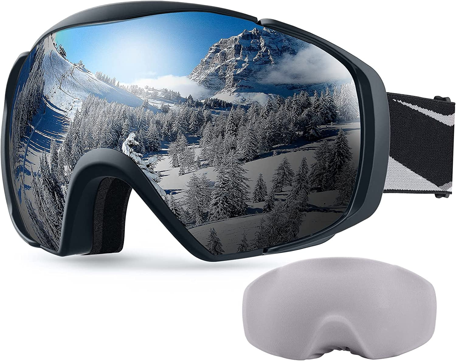 OutdoorMaster Ski Goggles with Cover Snowboard Snow Goggles OTG Anti ...