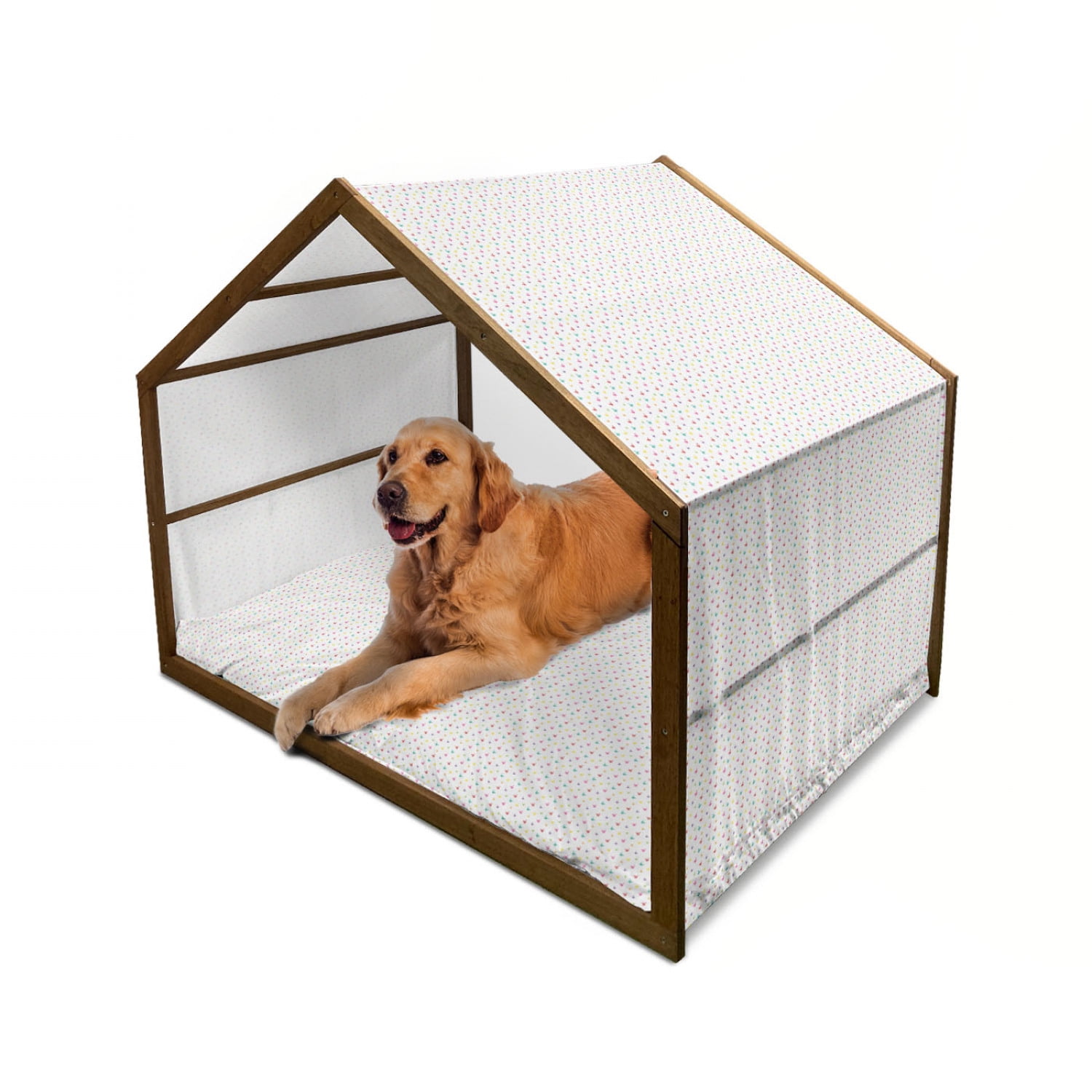 Swan Pet House, Rainbow Colored Swans Pattern Birds Wings Themed Print ...