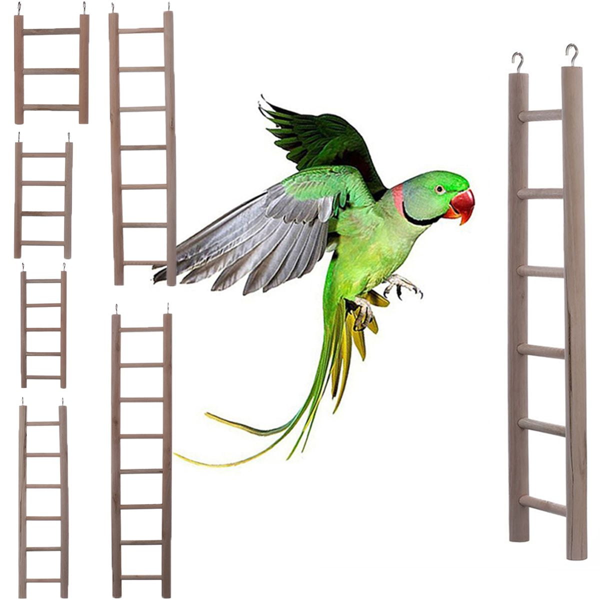 Meidiya Wooden Ladder for Bird Parrot Ladder Cage Accessories Climbing ...