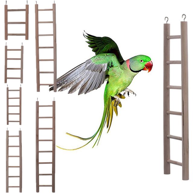 Meidiya Wooden Ladder for Bird Parrot Ladder Cage Accessories Climbing ...