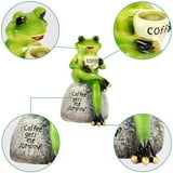 Dream Lifestyle Frog Garden Statue Figurine,Frog Sitting on Stone ...