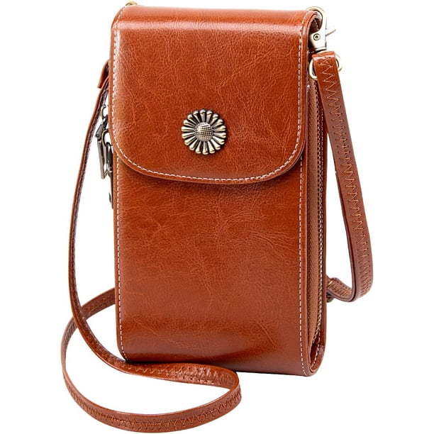 Sac Téléphone Portable Femme en Cuir Petit Sac à Bandoulière pour ...