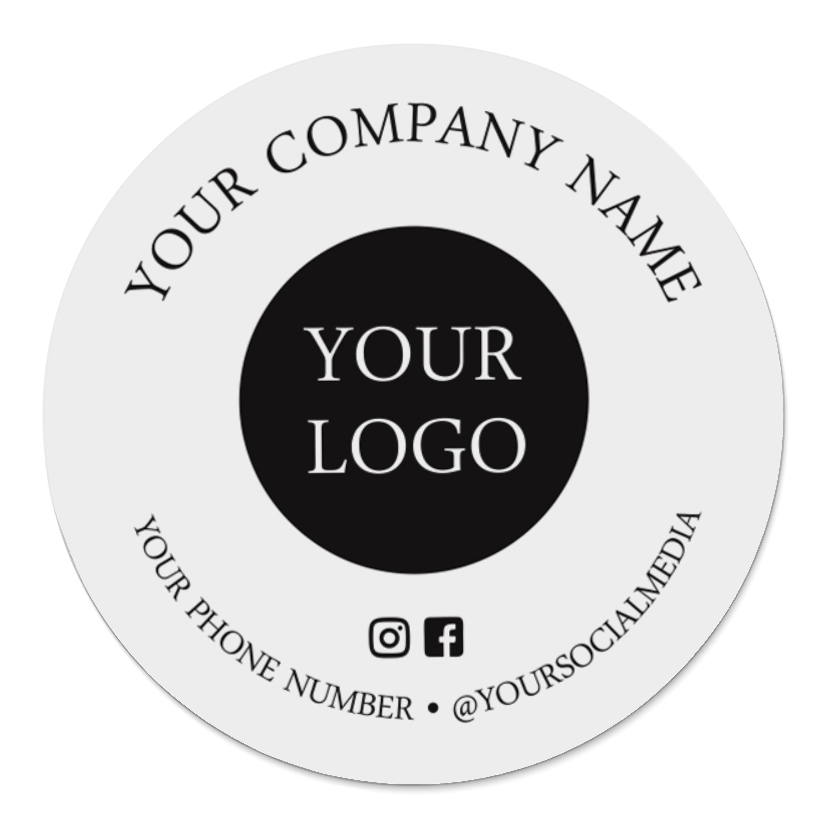 Printtoo Label Stickers for Small Business -100 RoundCustom Vinyl ...