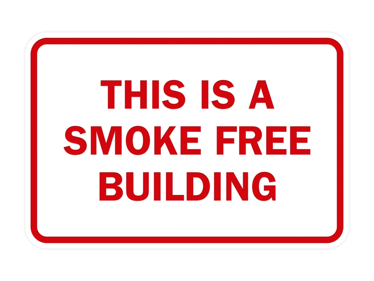 Classic Framed This is a Smoke Free Building Sign (White/Red) - Small ...