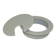 4" CUT-HOLE SIZE Black Round Wire Management Grommet with Removable Lid ...